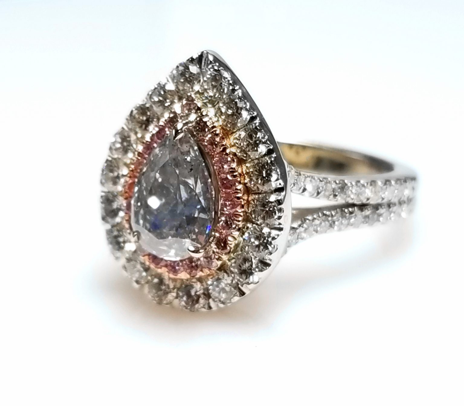 Real 2.75ct Natural Fancy Light Blue & Pink Diamonds Engagement Ring ...