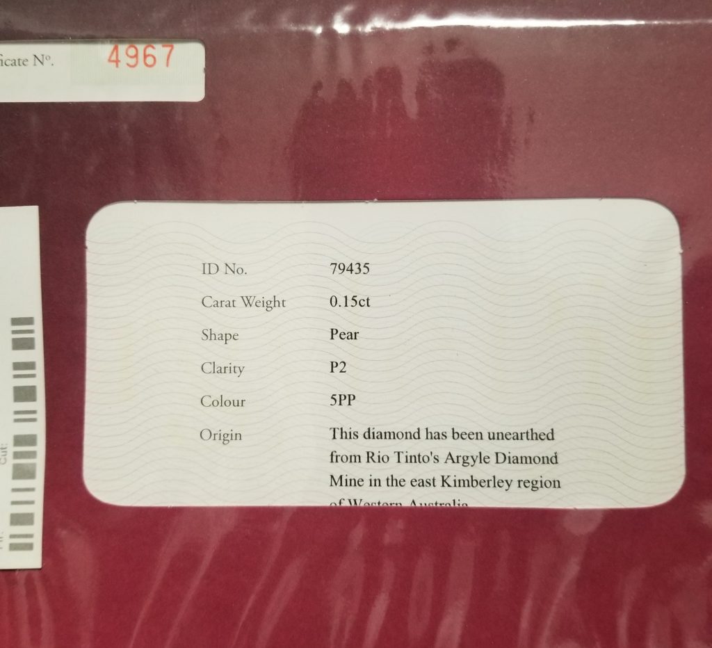 Argyle 0.15ct Natural Loose Fancy Deep Purple Pink 5PP Color Diamond ...