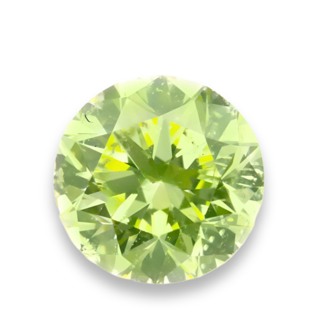 Neon Green Diamond - 0.39ct Natural Loose Fancy Green Yellow GIA Round ...