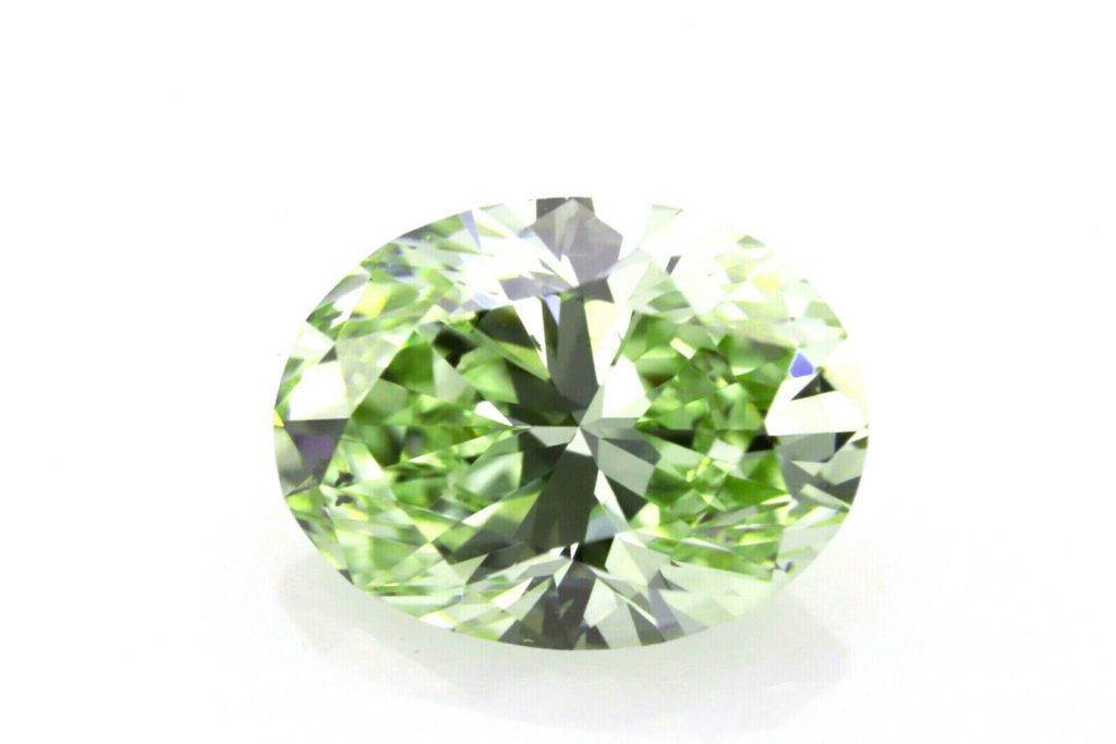 1.01ct Green Diamond - Natural Loose Fancy Yellow Green Color GIA Oval SI1