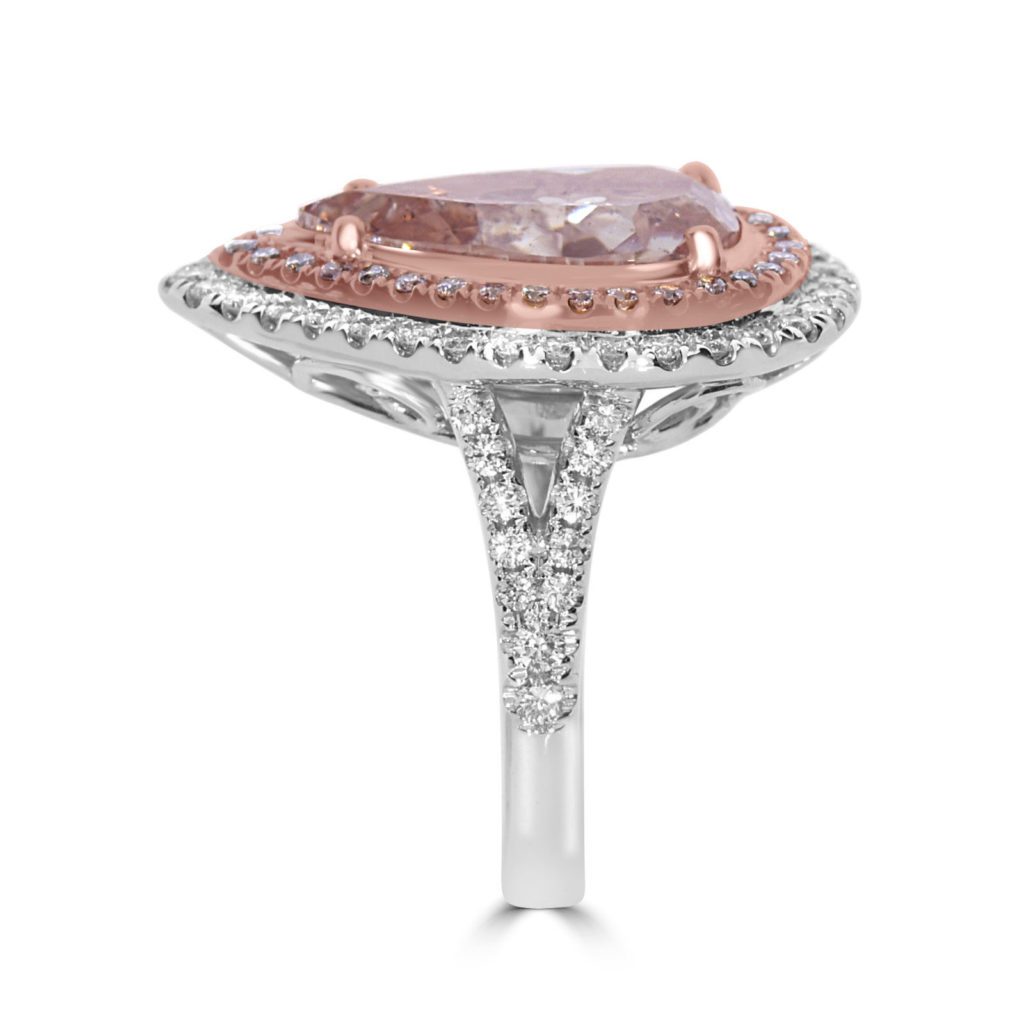 GIA 6.04ct Natural Light Pink Diamond Engagement Ring 18K Pear