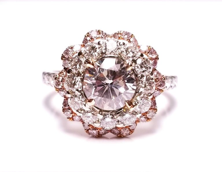 2.35ct Natural Fancy Light Pink Diamond Engagement Ring GIA 18K White ...